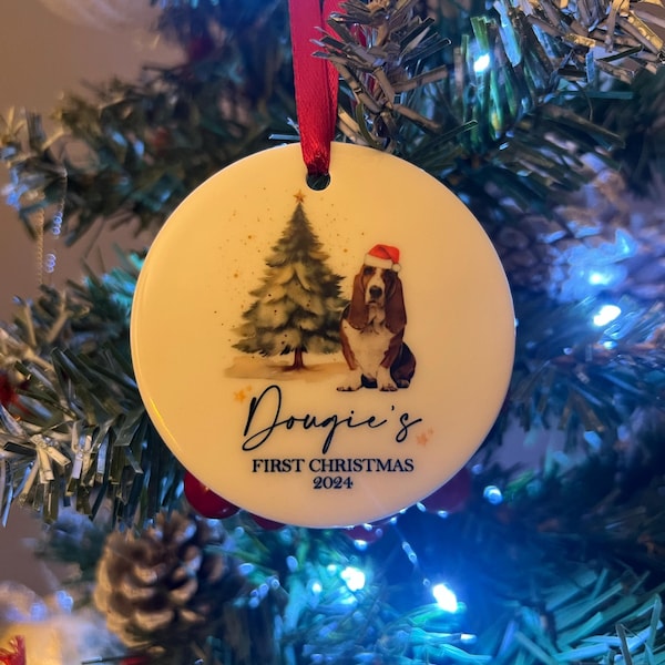 Personalised Dogs First Christmas Bauble, Puppy's 1st Xmas Tree ...