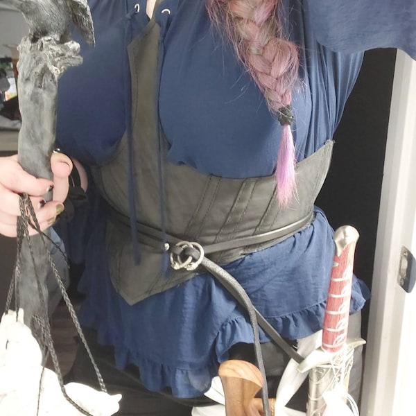 Under the Bust, Leather Warrior Maiden Waist Cincher, Corset, Greek ...