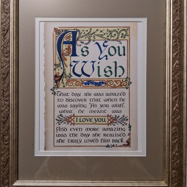 The Princess Bride as You Wish Quote Calligraphy Art Download ...