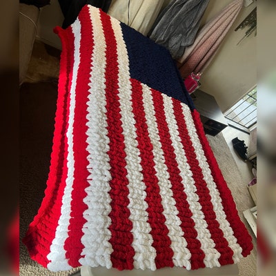 American Flag Knitting Pattern and Tutorial Instructions for Bulky Yarn ...