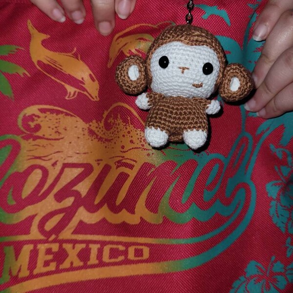 Hanging Monkey, Cute Monkey, Crochet Monkey Keychain, Monkey Keychain ...