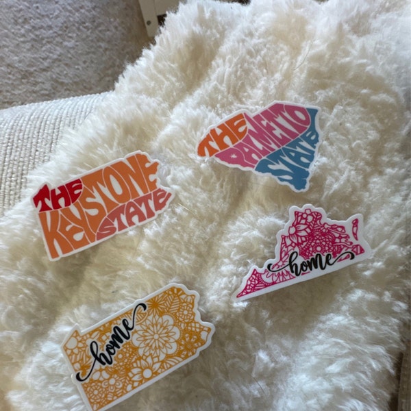 Pennsylvania State Outline Sticker, Waterproof State Sticker, Travel ...