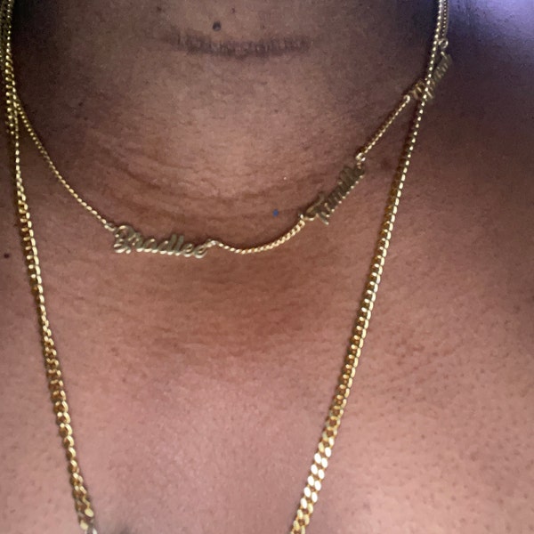 Multiple Name Necklace With Curb Chain by Caitlynminimalist ...