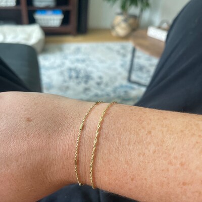 Two Delicate Bracelets Set, Dainty Bracelet Set, Two Minimalist ...