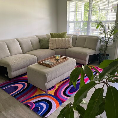 Funky Rug, Purple Dots Funky Rug, Retro Rugs, Groovy Trendy Rug, 3 ...