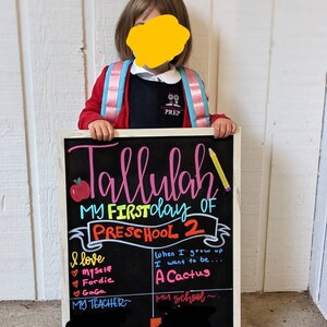 Reusable First Day of School Chalkboard Personalized First Day of ...