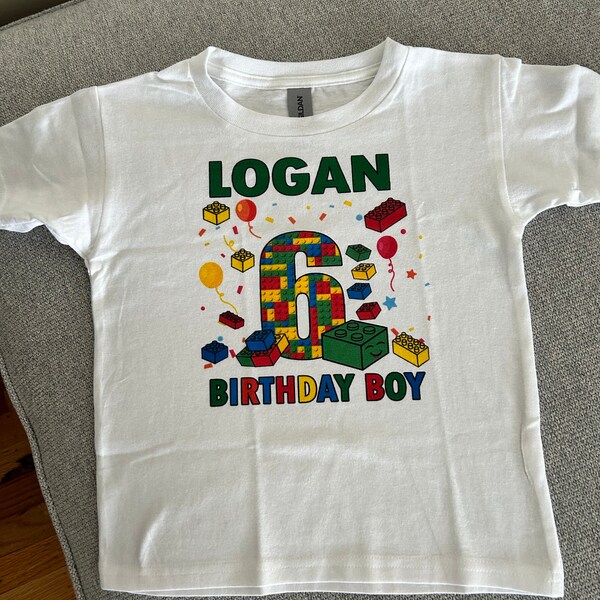 Building Block Birthday Boy Girl Shirt,custom Birthday Buiding Shirt ...