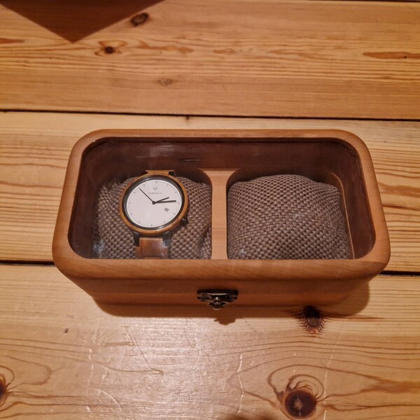 Wood Watch Box for Him Personalized Gift Watch Case, Stylish Rustic ...