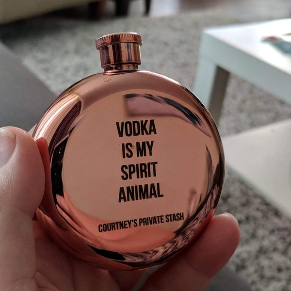 Rose Gold Funny Flask Rose Gold Hip Flask Engraved Flask Personalized ...