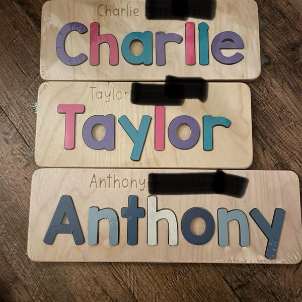Wooden Name Puzzle, Upper and Lowercase, Easter Gifts for Kids, Name ...