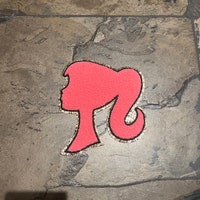 IRON ON Patch-barbie Logo Inspired-iron on Patches-glitter-embroidered ...