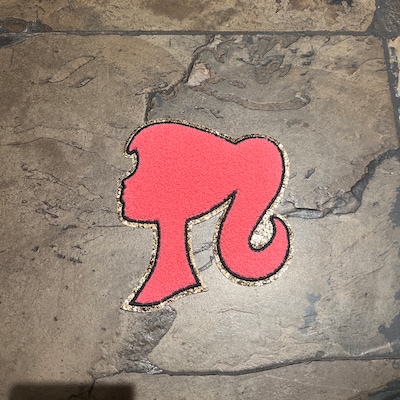 IRON ON Patch-barbie Logo Inspired-iron on Patches-glitter-embroidered ...