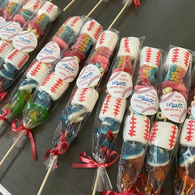 Baseball Candy Kabobs Party Favors Treat Boxes Sweet Sour Candy Candy ...