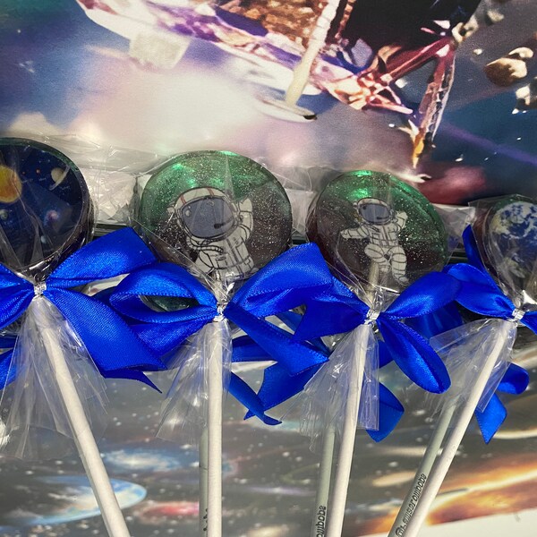 Space Lollipops Party Favors, Astronauts and Planets Themed Lollipops ...