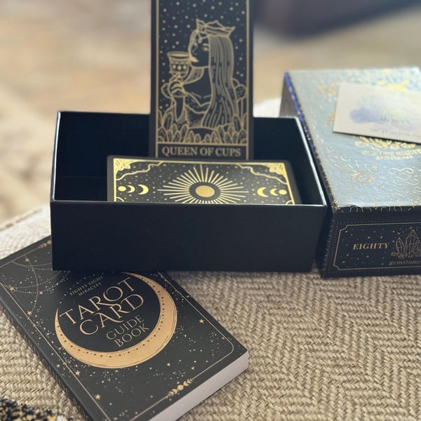 Gold Foil and Black Tarot Cards With Guide Book for Beginners and ...