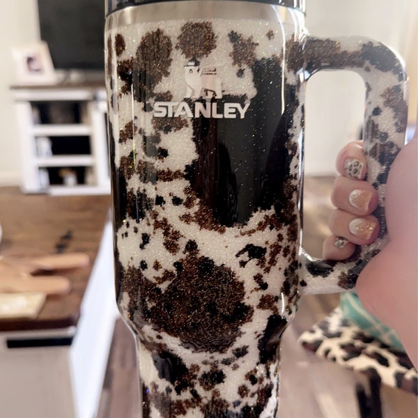 Brown and Black Cow Print Stanley Tumbler (MADE TO ORDER) - Etsy