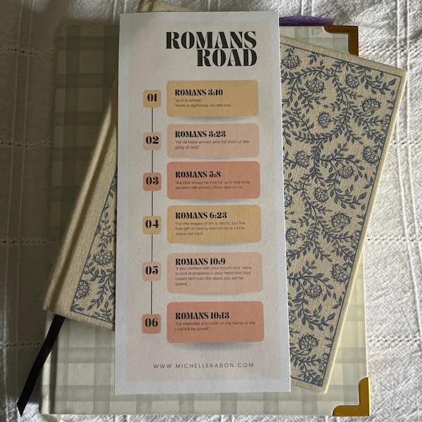 Romans Road Bookmark Printable KJV - Etsy