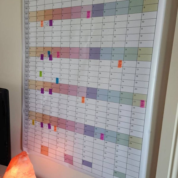 2025 Wall Planner, Printable Calendar, Rainbow, Family Calendar ...