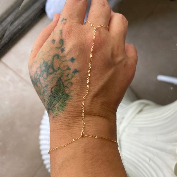 Simple Hand Chain Bracelets in 14K Gold Filled and Sterling Silver ...