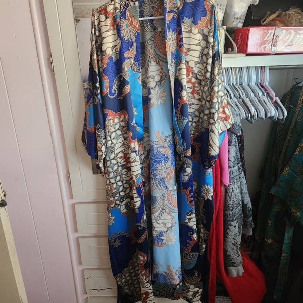 Black and Gold Mens Silk Kimono Robe, Boheme Silk Dressing Gown for Man ...