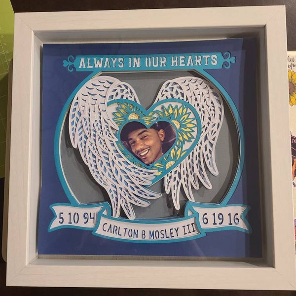 3d Angel Wings Memorial Shadow Box Svg Mandala Angel Wings Svg ...