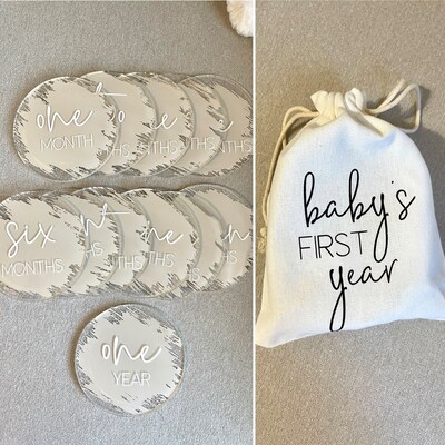 Acrylic Baby Milestone Discs, Monthly Photo Props for Baby's First Year ...