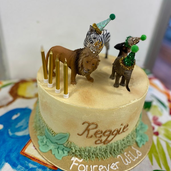 Mini Party Hats & Glitter Crowns for Animal Cake Toppers - Etsy