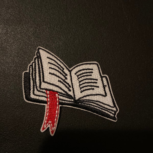 Book Iron-on Patch, Reading Book Badge, Student Badge, Vintage ...