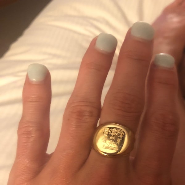Family Crest Signet Ring, Pinky Ring, Image Engraved, Personalized Ring ...