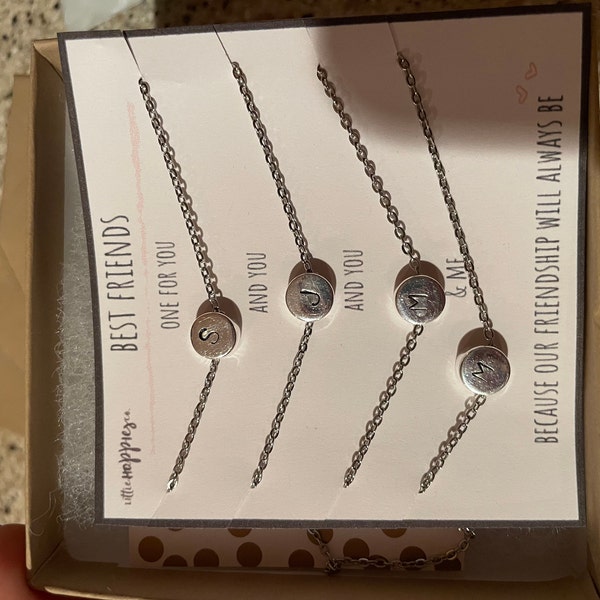 4 Friends Necklace Set- Set of 4 Necklaces, Gift Set, Friendship ...