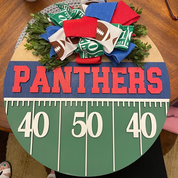 Custom Football Door Hanger | Sports | Spirit | Porch Decor - Etsy