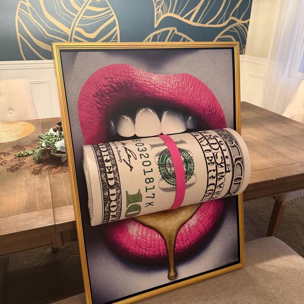 3D Wall Art Pink Money Lips Sculpture | Pop Art Wall Sculpture | Modern ...