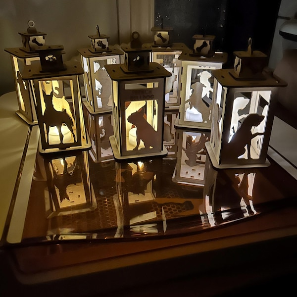 Dog Lanterns Laser Cut Bundle, 18 Dog Breeds Svg, 3D Lasercut, Tea ...