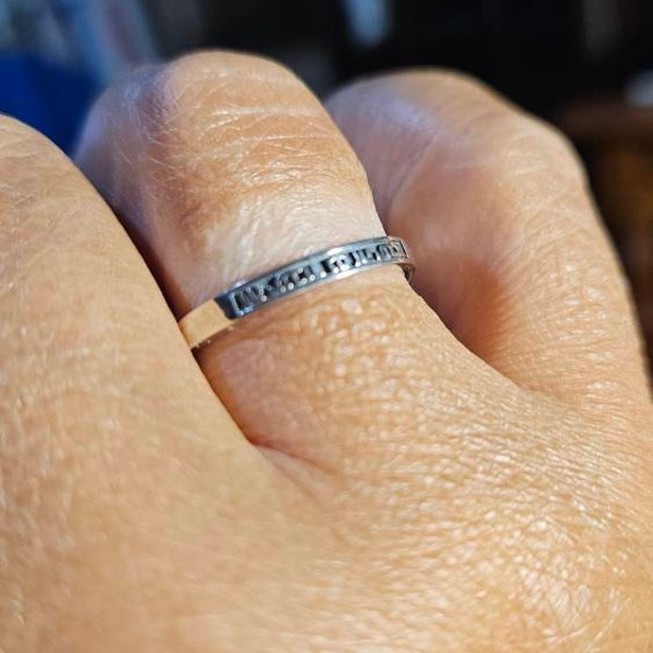 Silver Hebrew Rings, Psalms 91:11 Polished, Gold Plated Ring, Christian ...