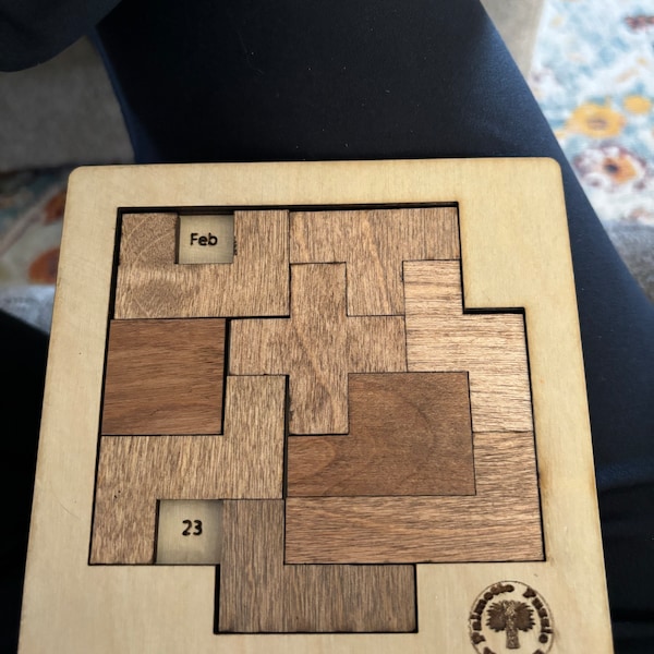 Perpetual Calendar Puzzle: Solve-a-day Wooden Brain Teaser. Whole Year ...