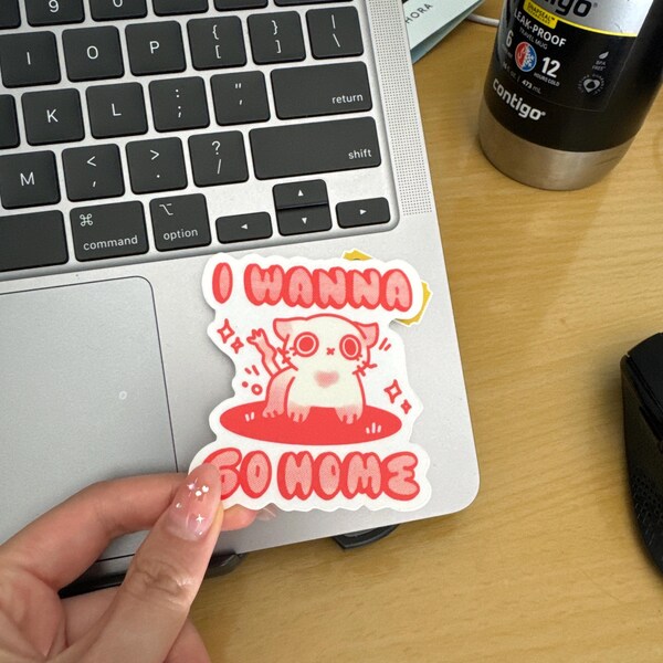 Clear Transparent Vinyl Sticker I Wanna Go Home Kitten Cat Kawaii Cute ...