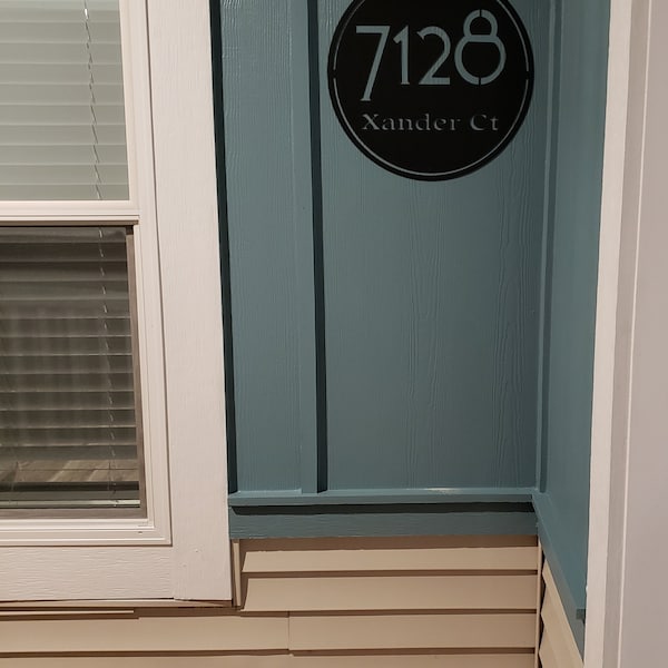 Personalized Round Address Metal Sign - Modern Address Signs - Etsy