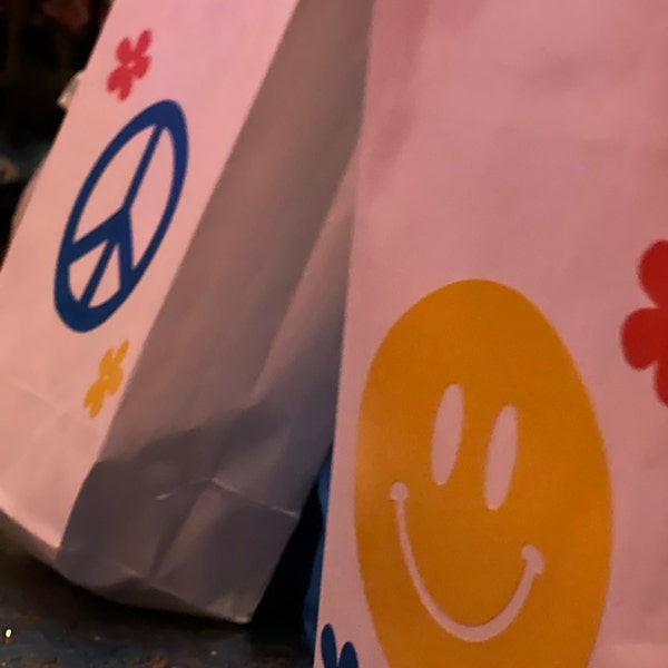 70's Retro Party Bag, Disco Party Bag, Groovy Birthday Gift Bag, Hippie ...