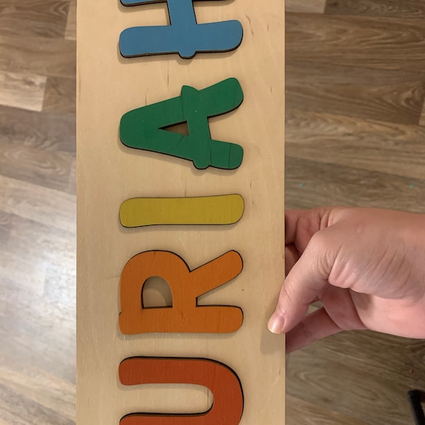 WOODEN NAME PUZZLE - 010101 - Personalized Name Puzzle - Full Color ...