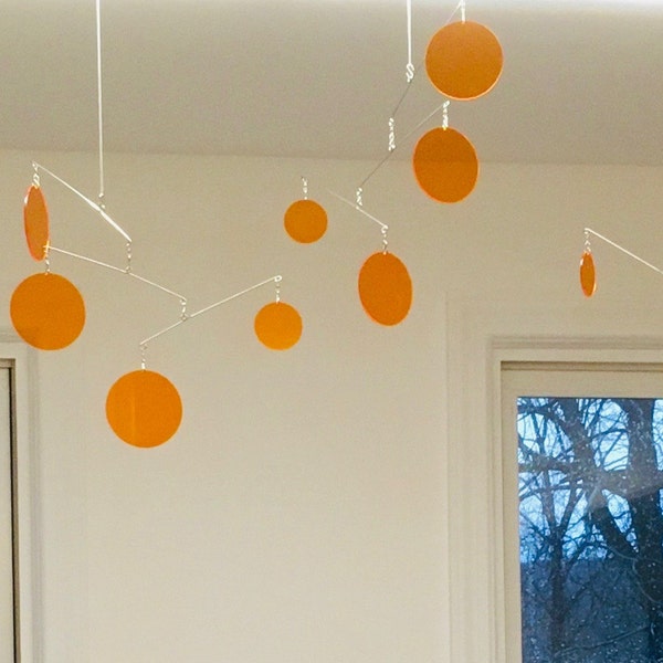 Gorgeous Orange DIY Atomic Mobiles - Beautiful Retro MCM Kinetic ...