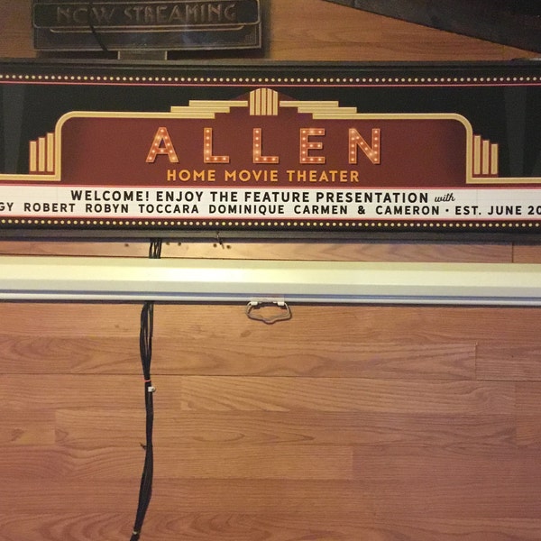 Custom Home Theater Sign | Personalized Movie Room Decor, Movie Theatre ...