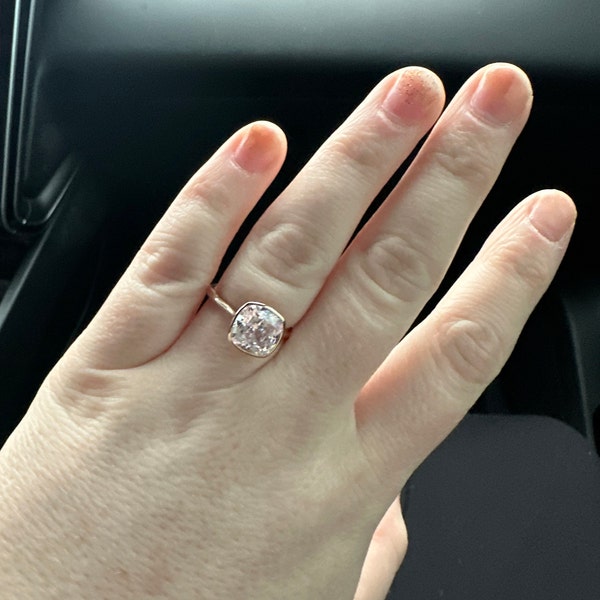 Bezel Set Ring Mount W a Rounded Comfort Shank in Solid 14k Gold ...