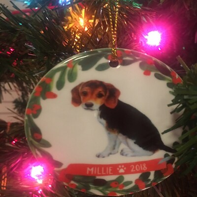 Beagle Ornament Pet Gift Dog Ornament Personalized Beagle Christmas ...