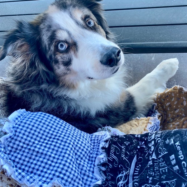 Garden Magic Queen Rag Quilt - Blues, Pinks, Greens, White, Cream - Etsy