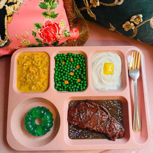 Retro School Lunch Wall Sculpture /pop Art/ Kitschy/ Glitter/ Fake Food ...