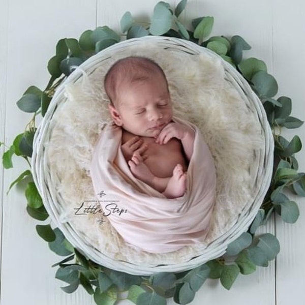 Newborn Digital Backdrop Natural Green and Milky White Background ...