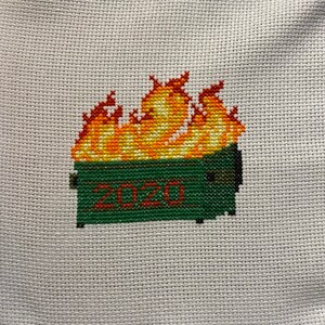 Dumpster Fire 2020 STAY at HOME Cross Stitch Chart Pattern PDF ...