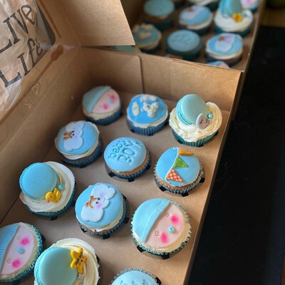 6 Pale Blue Macarons - Etsy