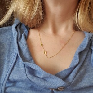 Off-center Letter Necklace by Caitlynminimalist Sideways - Etsy
