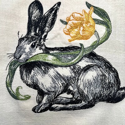 Machine Embroidery Design Spring Bunny - Etsy